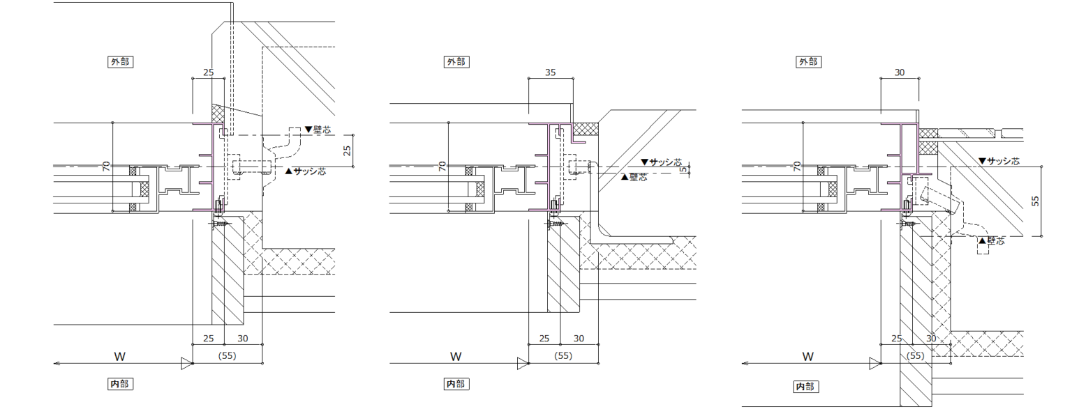 【解説】RC枠、ALC枠、同面枠、鉄骨枠の使い分け｜枠形状とは？ | 窓ハンドブック